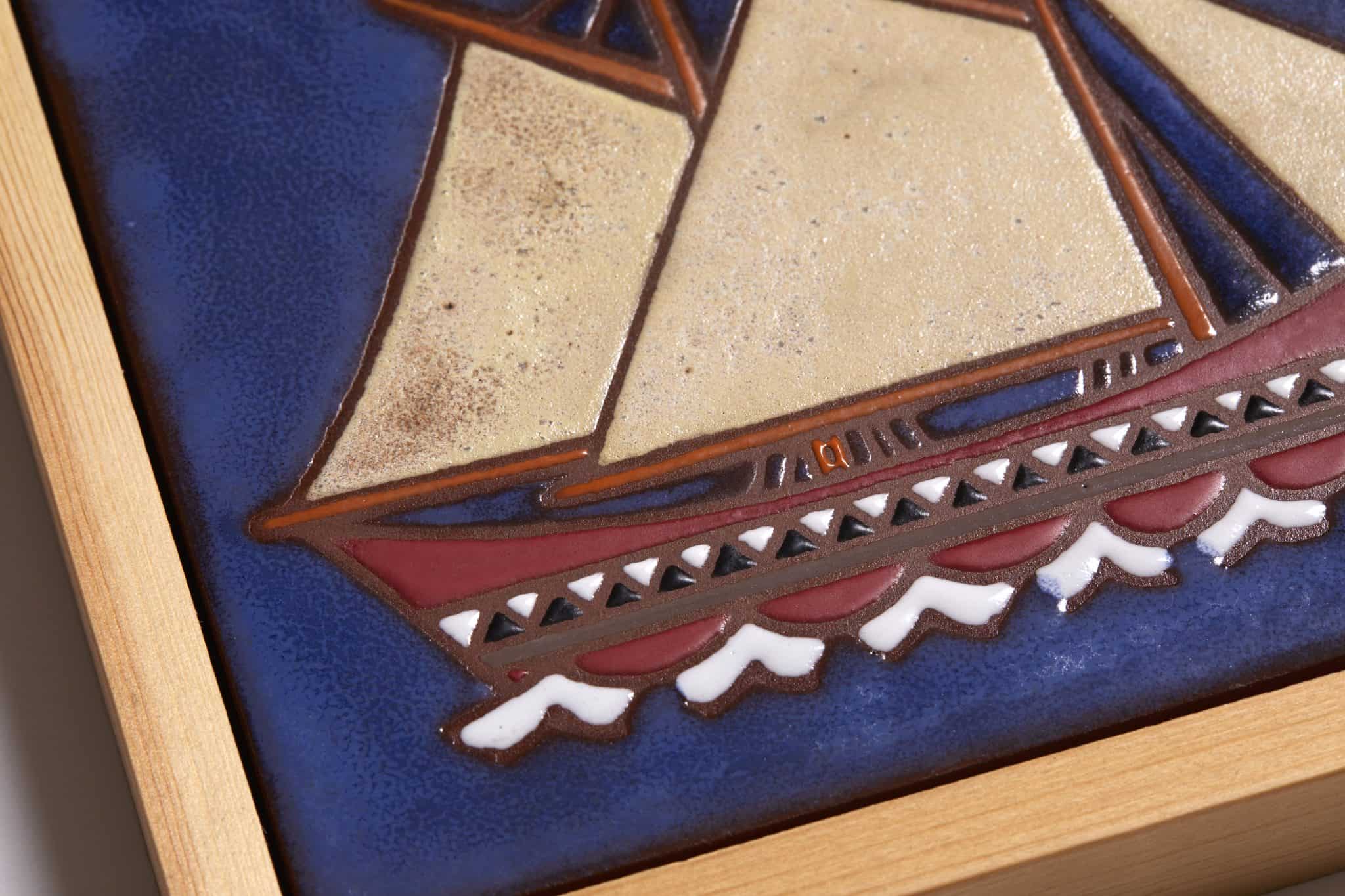 Ceramic Tile with Frame – Boat - Museum of Cycladic Art